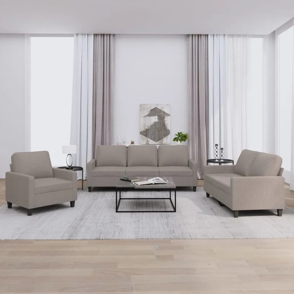 3dílná sedací souprava s poduškami taupe textil 3201435
