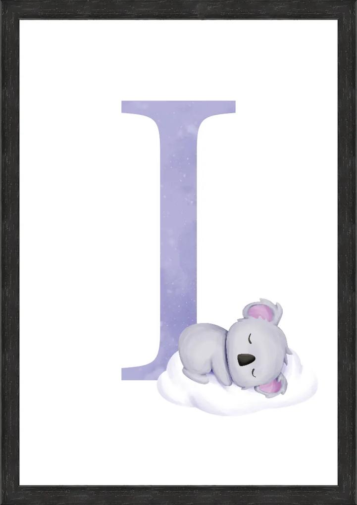 Abeceda písmena s koalou - Obraz, Plakát Velikost: A3 - 29,7x42 cm, Volba rámu: s bílým rámem, Písmeno: G