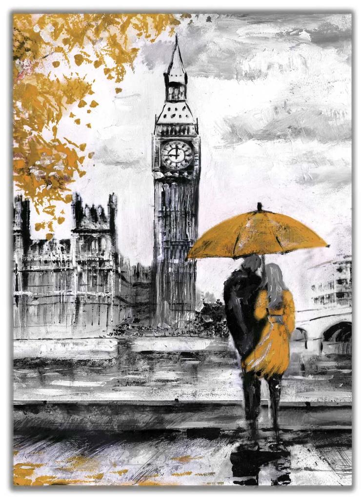 Malvis ® Obraz londýnská procházka žlutá Velikost (šířka x výška): čtverec - 80x80 cm
