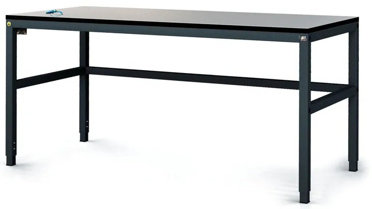 Antistatický dílenský ESD stůl, 1600x800x745-985 mm, nastavitelné podnoží