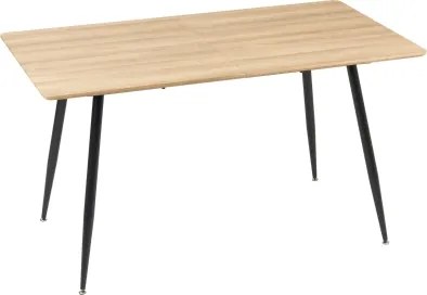 HOMCOM jídelní stůl ve skandinávském designu, kuchyňský stůl, pro 4 osoby, vzhled dřeva, 140 cm x 80 cm x 76 cm, přírodní + černá