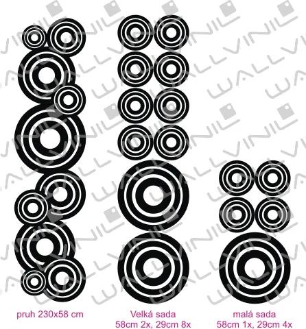 WALLVINIL Samolepky na zeď - Circles set Barva: Černá, Velikost: malá sada 5 kruhů