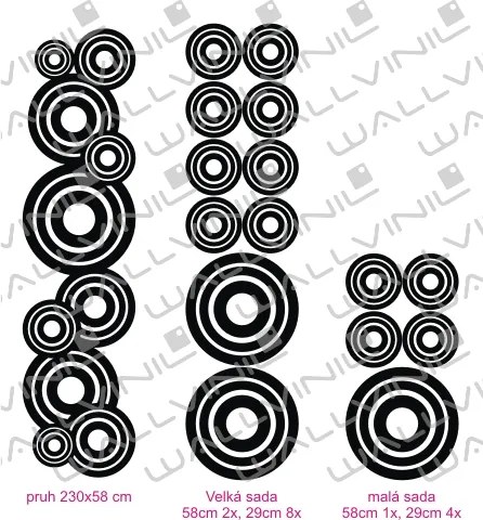 WALLVINIL Samolepky na zeď - Circles set Barva: Tyrkysová, Velikost: pruh 230x58 cm