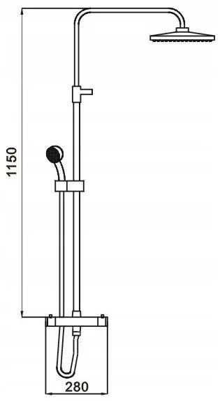 Sprchový set MEXEN DENIS - hlavice + sprchová baterie černá