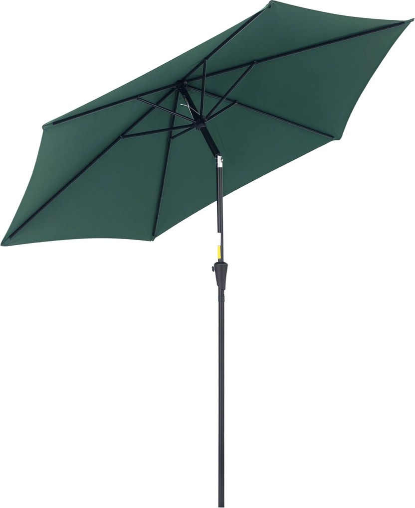 Outsunny Cantilever Slunečník Zahradní Slunečník S Klikou Alu 180 g/m² Polyester Tmavě Zelený ∅2,6 x 2,35 m | Aosom