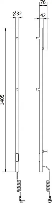 Mexen Pino, elektrické topné těleso s věšáky na ručníky 1405x32 mm, 75 W, bílá, W301-1405-032-00-20