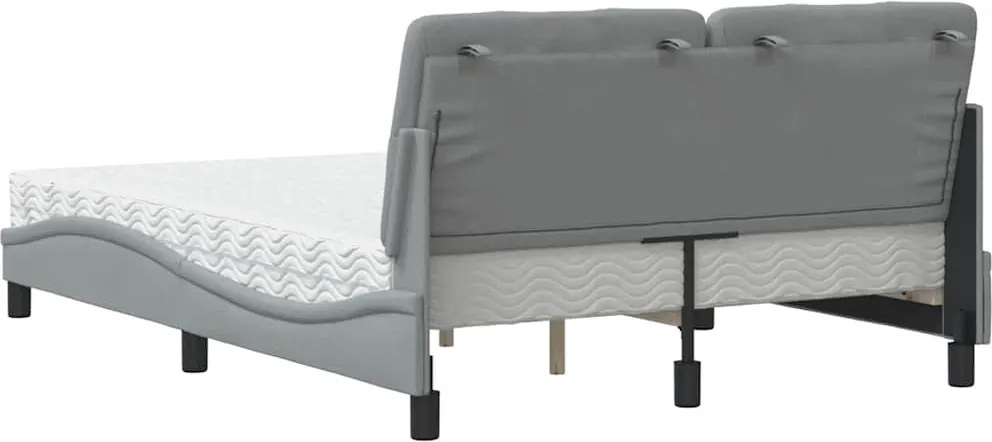 Postel s matrací světle šedá 140 x 190 cm textil 3310734