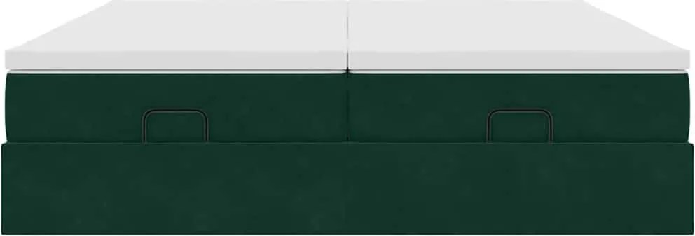 Osmanský rám postele s matracíes tmavě šedá 180x200cm samet 3311264