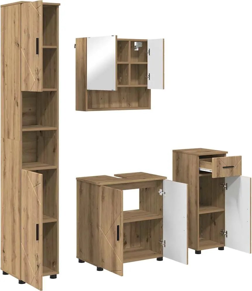 Sada koupelnového nábytku 4 ks Artisanový dub 61 x 35 x 64 cm 3392982