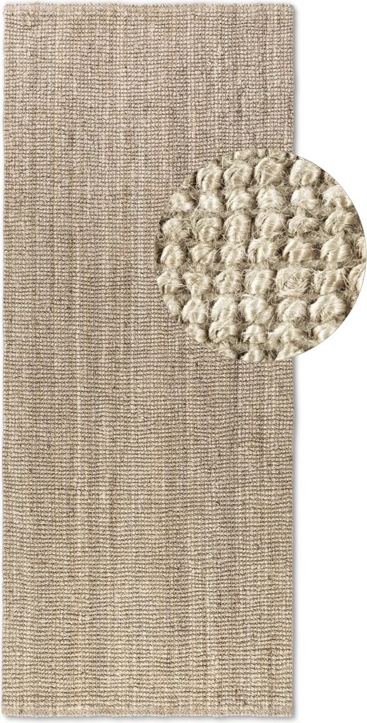 Hanse Home, Běhoun Bouclé Jute 105973 Ivory White, 80x200, béžová, chodba / předsíň