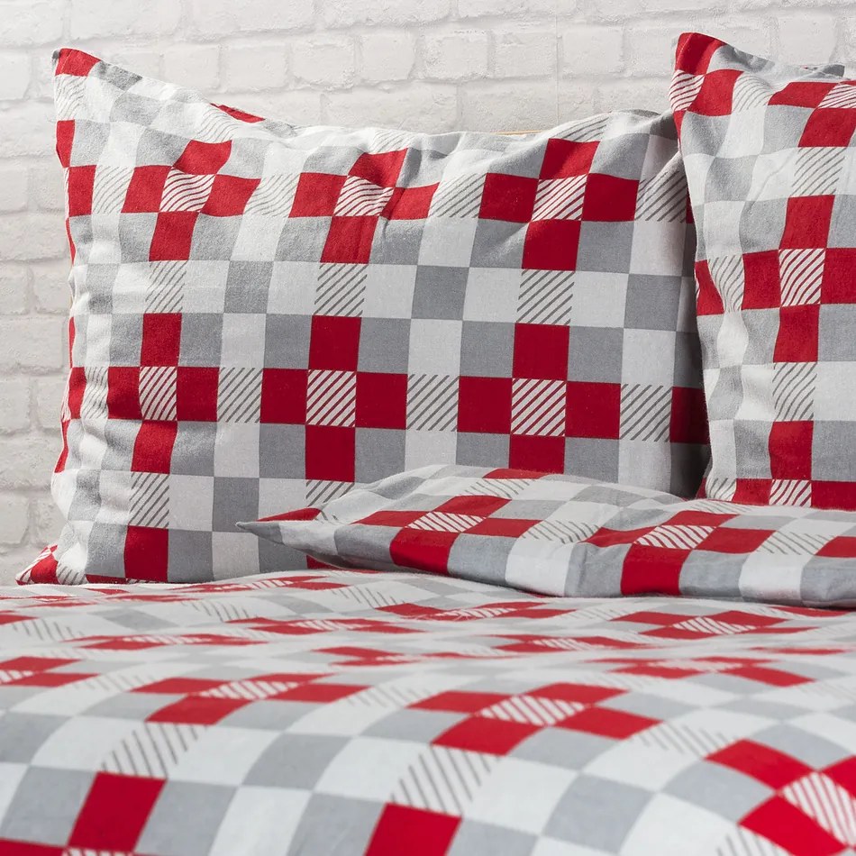 4Home Flanelové povlečení Checker, 140 x 220 cm, 70 x 90 cm