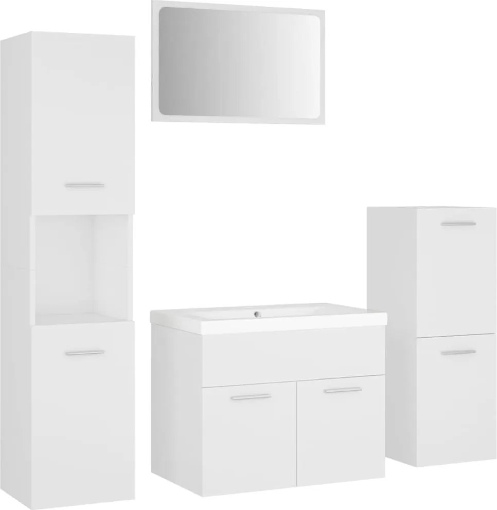 Set koupelnového nábytku bílý kompozitní dřevo 3071090