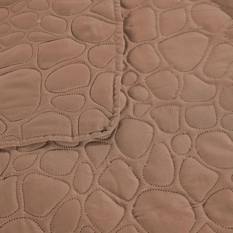 Světle hnědý přehoz na postel STONE Rozměr: 200 x 220 cm