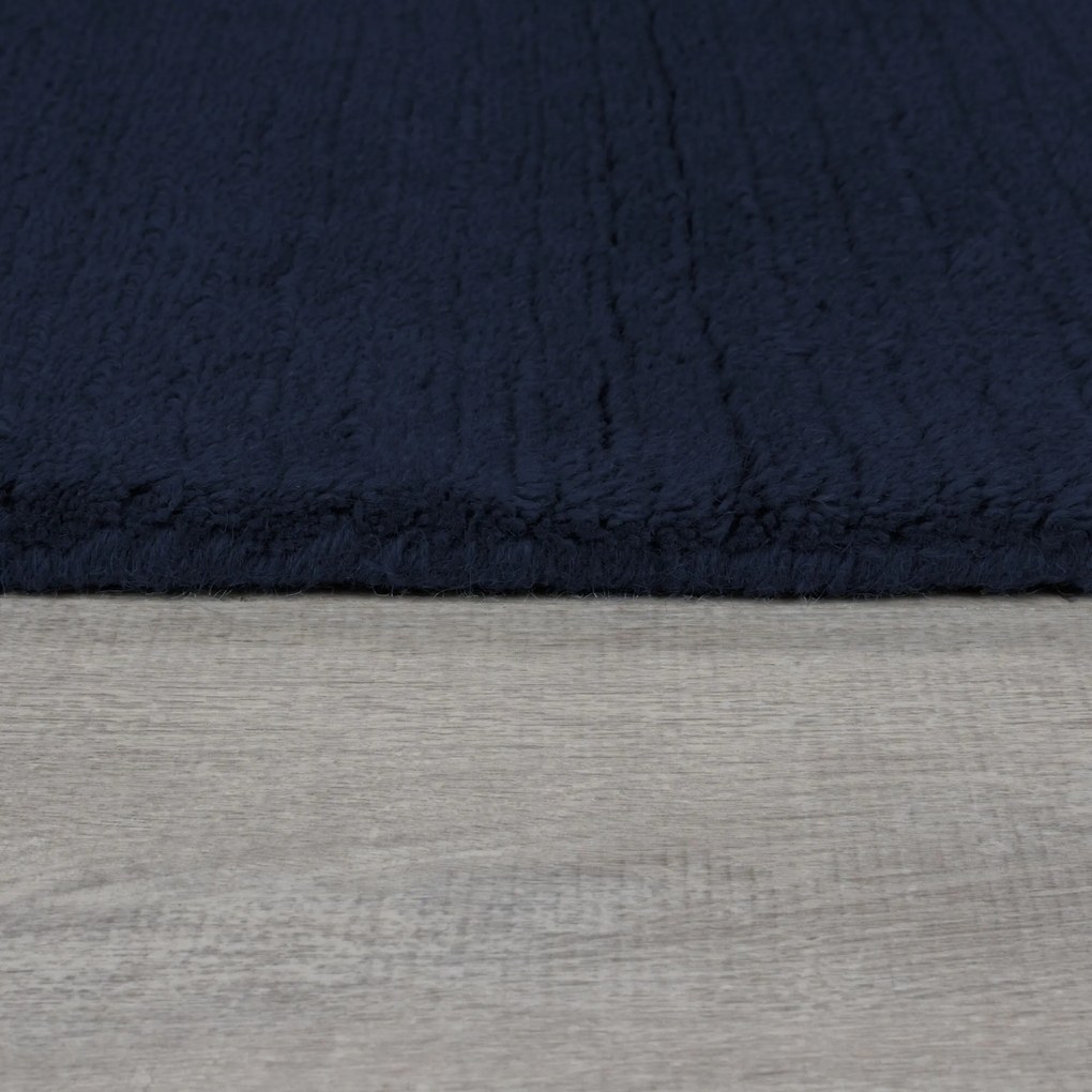 Kusový ručne tkaný koberec Tuscany Textured Wool Border Blue, 200x290, modrá, obývacia izba, Flair Rugs