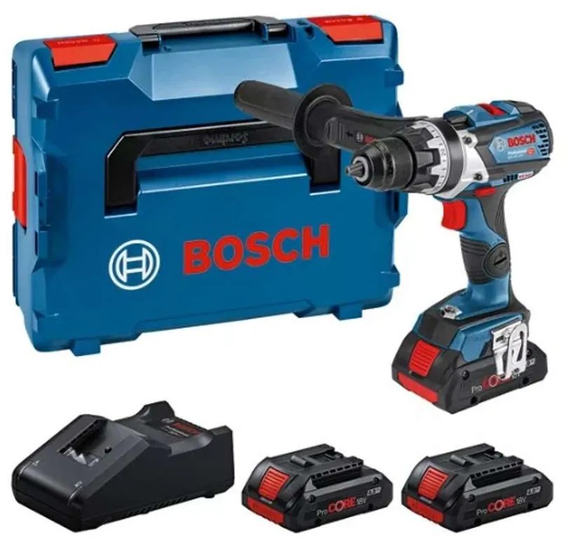 Bosch Nářadí - 18V AKU vrtací šroubovák s příklepem, 3x aku 4,0 Ah ProCORE, nabíječka 0615A5002S