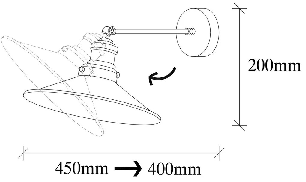 Nástěnná lampa Saglam I černá/zlatá