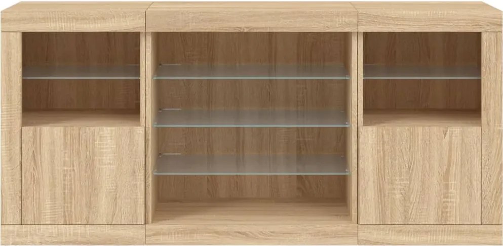 Příborník s LED osvětlením dub sonoma 142,5 x 37 x 67 cm 3209088