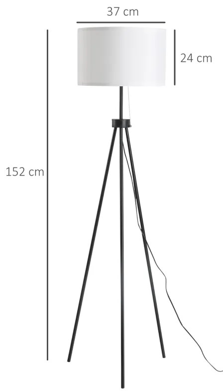 Stojací lampa trojnožka, černá-bílá, 152 cm B31-187V90