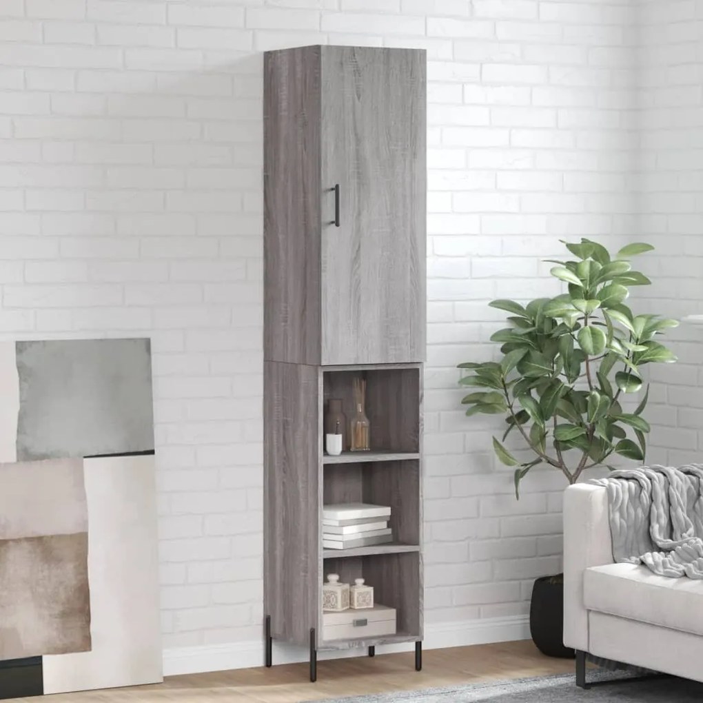 Skříň highboard šedá sonoma 34,5 x 34 x 180 cm kompozitní dřevo 3198991