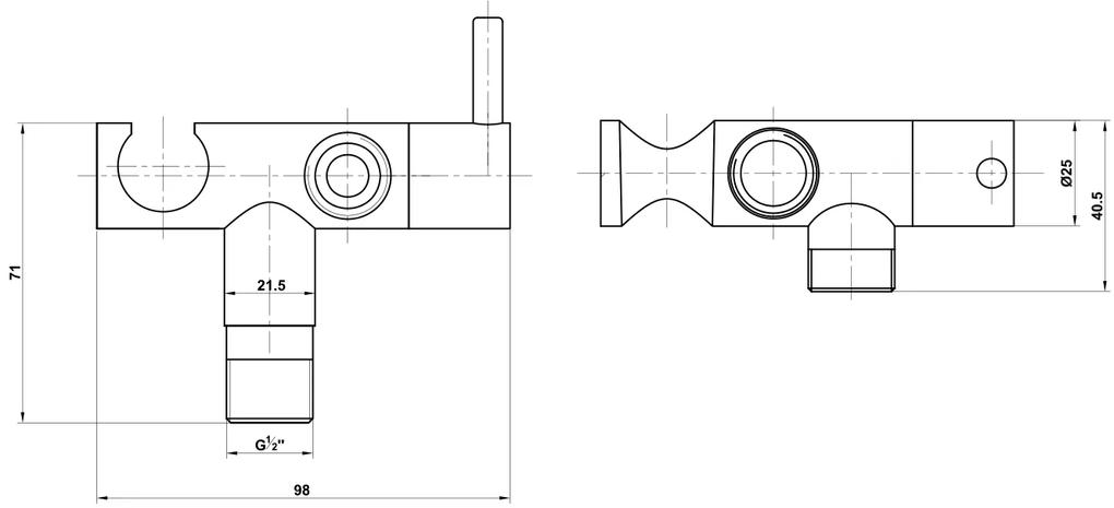 Aqualine, Nástěnný ventil s ruční bidetovou sprškou, chrom, SK215