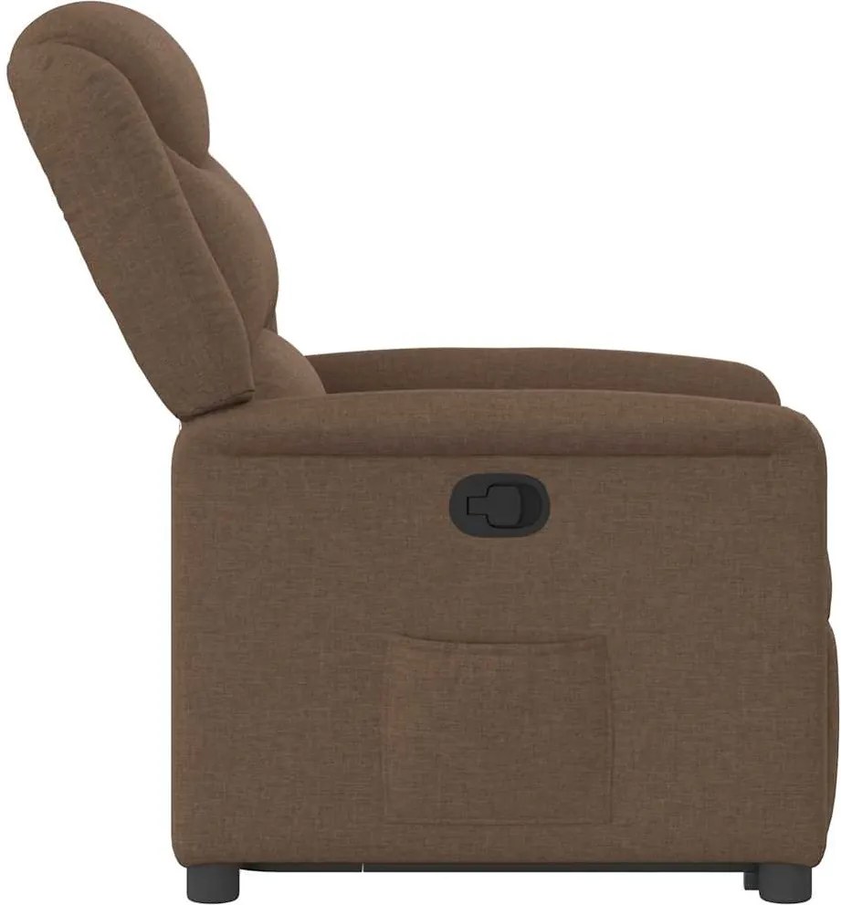 Zvedací polohovací křeslo hnědé textil 3303198
