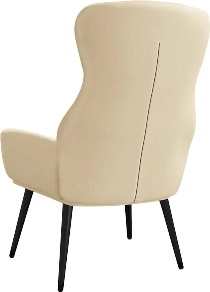 Relaxační křeslo se stoličkou krémové textil 3097431