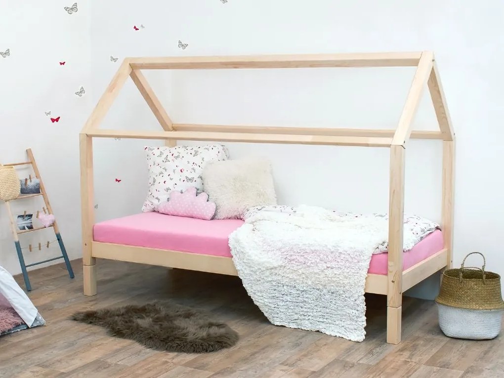 Benlemi Dětská postel domeček TERY Zvolte barvu: Pastelově růžová, Zvolte rozměr: 70x160 cm