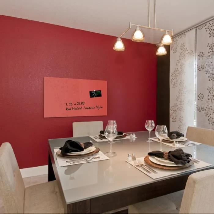 Červená korálová skleněná magnetická tabule do restaurace Smatab® - 120 × 180 cm