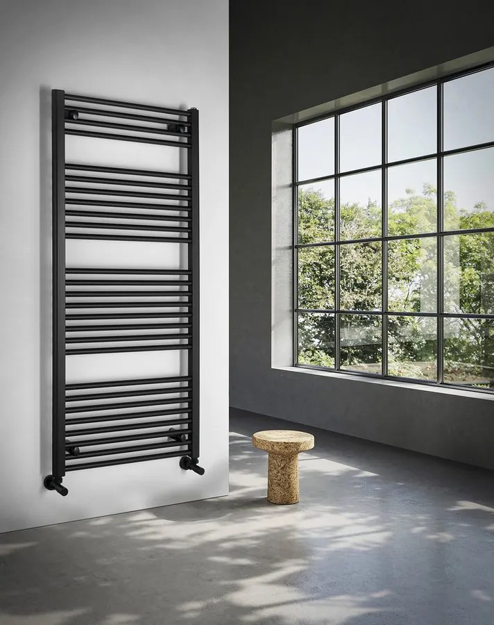 Aqualine Direct otopné těleso rovné boční připojení 600 x 1320 mm černá mat ILR36B