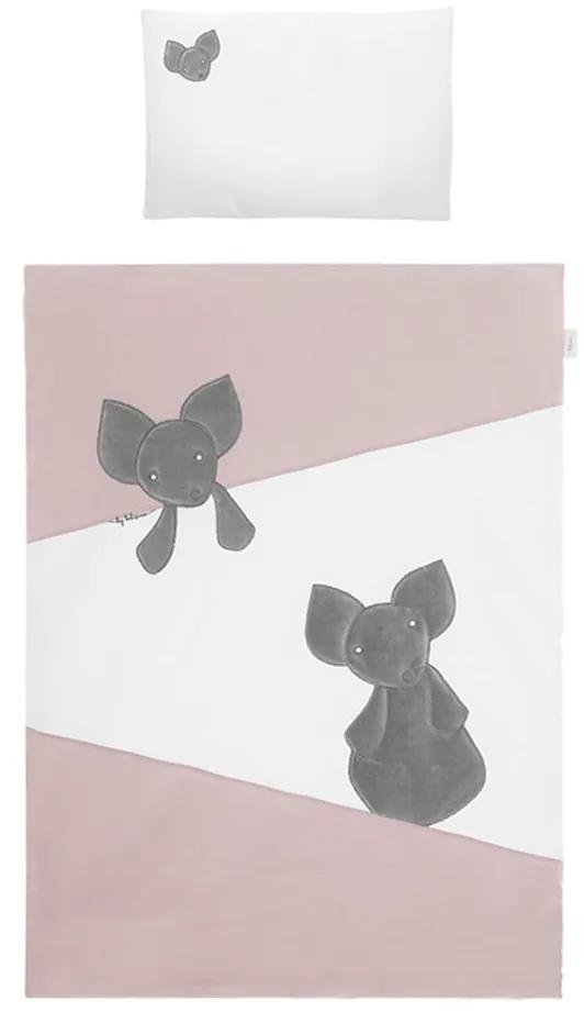 6-dílné ložní povlečení Belisima Mouse 90/120 růžové Barva: Růžová
