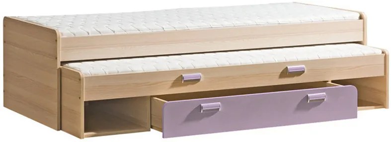 Casarredo LIMO L16 výsuvná postel s úl. prostorem jasan/fialová