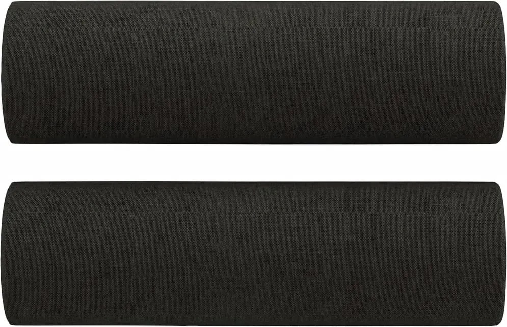 3dílná sedací souprava s polštáři černá textil 3201556