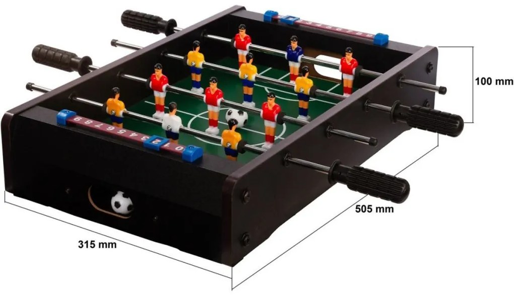 GamesPlanet® Mini stolní fotbálek, 51 x 31 x 8 cm, černý M40692