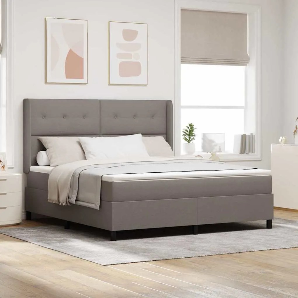 Postel s boxspringem s polštářem Taupe 200 x 180 cm textil 3341662