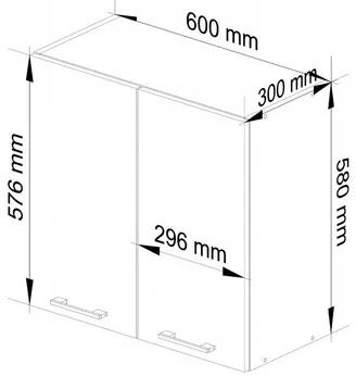 Kuchyňská skříňka OLIVIA W60 H580 - bílá/beton