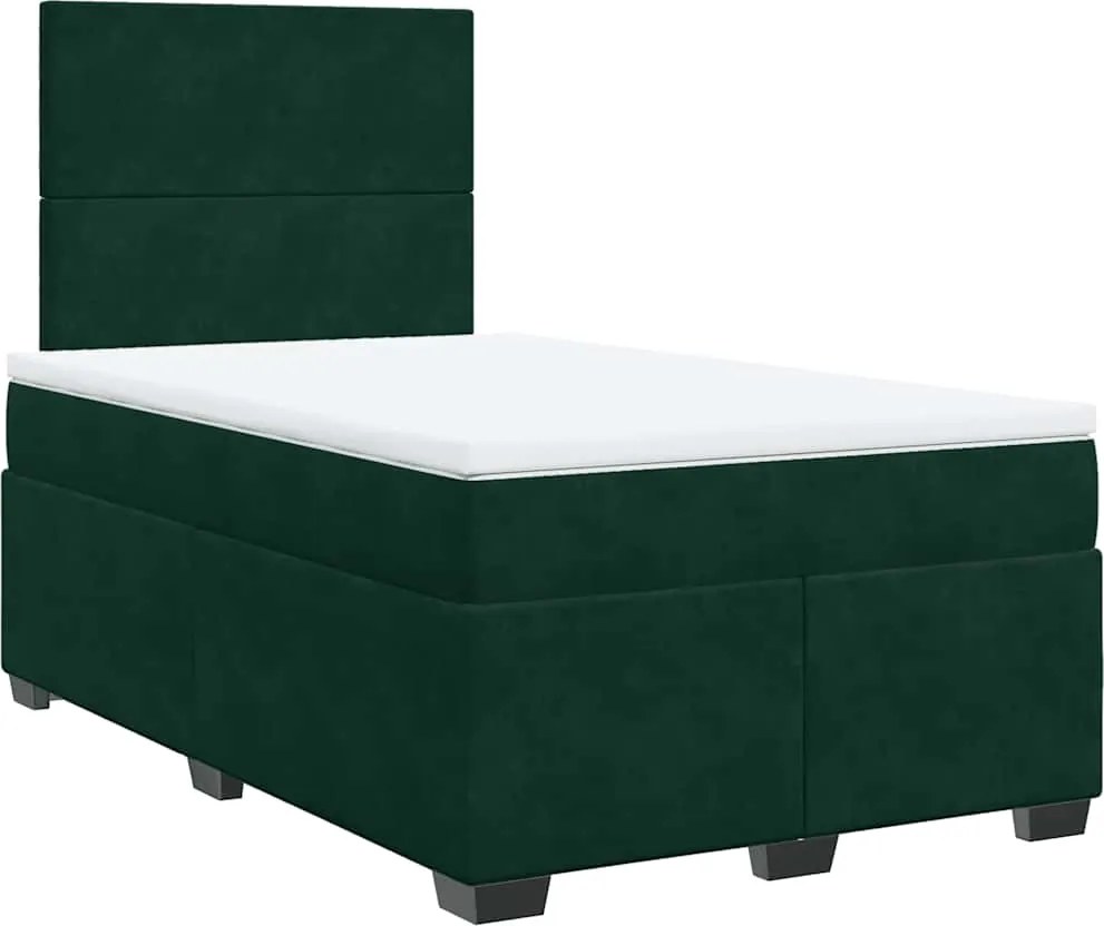 Box spring postel s matrací tmavě zelená 120 x 200 cm samet 3293179