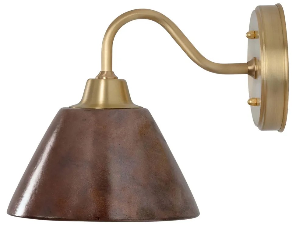 Keramická nástěnná lampa MILO Copper/měděná barva/mosaz