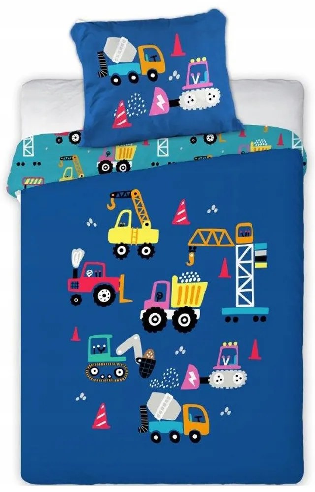 DĚTSKÉ BAVLNĚNÉ POVLEČENÍ TOY CARS 100X135 CM, 1KS 40X60 CM VZOROVANÉ
