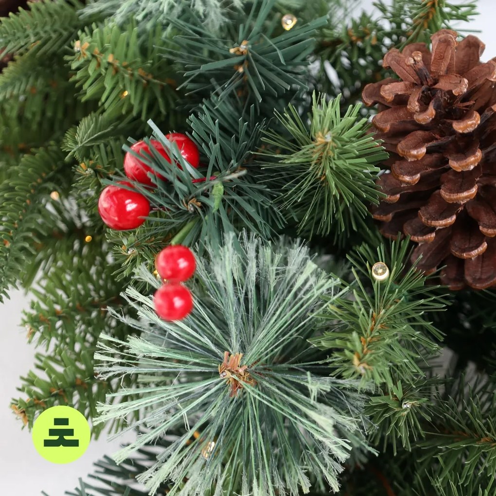 Vánoční věnec Zdobený 50 LED 60 cm