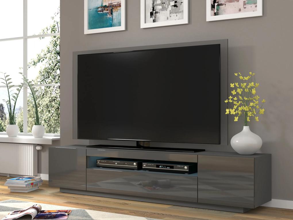 TV stolek/skříňka Aurora 200 (šedý lesk) (LED). 1057727