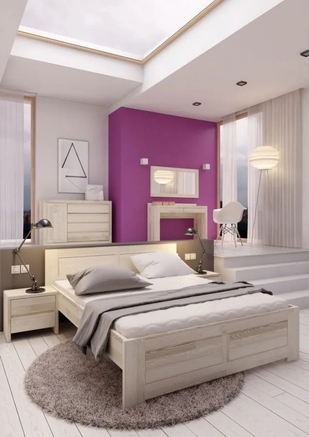 Casarredo - Komfort nábytek Masivní postel KL-184, 80x200, dřevo buk, výběr moření | barva: bez moření buk