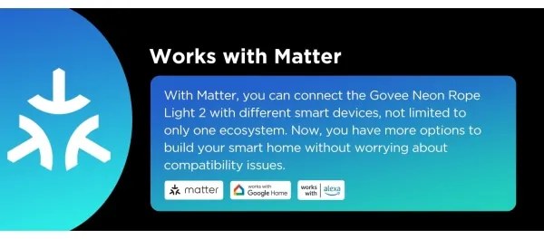 Govee - Neon 2 MATTER ohebný LED pásek 3m RGBIC Wi-Fi