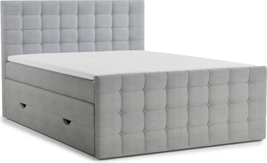 Šedá boxspring postel s úložným prostorem 180x200 cm Tasca – Maison de Rêve