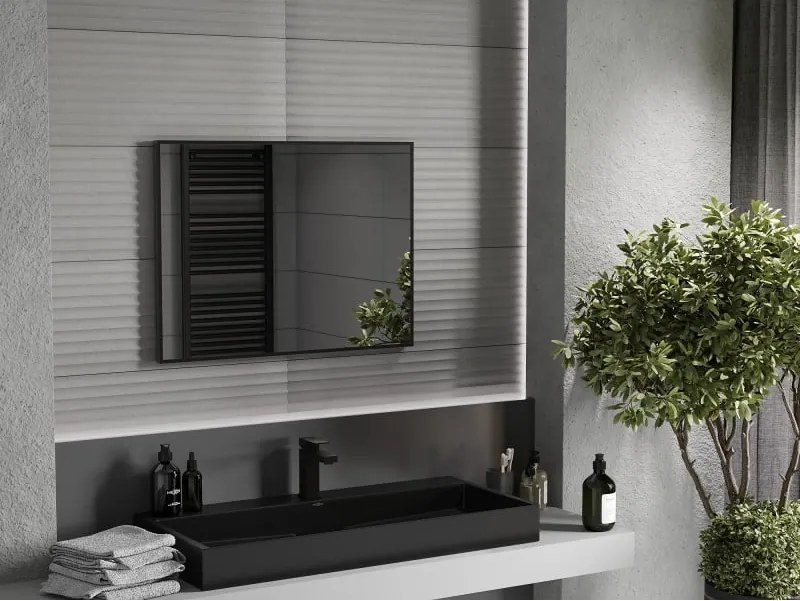 Mexen Loft koupelnové zrcadlo obdélníkové 80 x 60 cm, černý rám - 9852-080-060-000-70