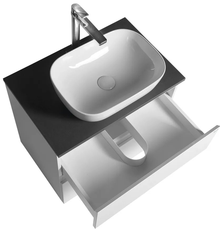 Aqualine Aqualine, ALTAIR skříňka s deskou 68 cm, bílá/antracit břidlice, AI270-03