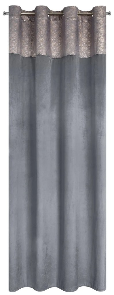 ZATEMŇOVACÍ ZÁVĚS NA KROUŽCÍCH AGNES 140X250 CM GRAFITOVÁ