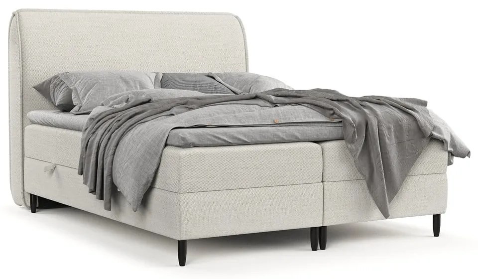 Krémová boxspring postel s úložným prostorem 140x200 cm Melba – Maison de Rêve