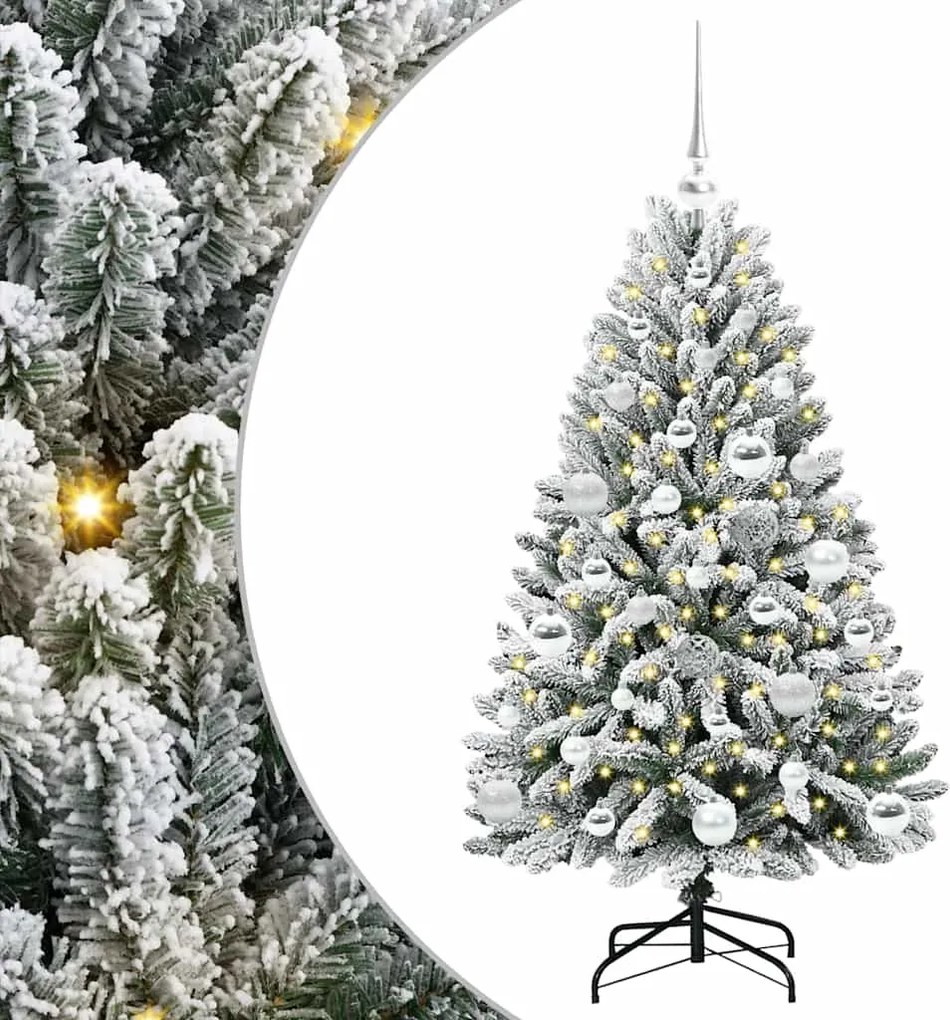 Umělý vánoční stromeček 120 cm 150 LED Teplá bílá PVC a ocel 3395735