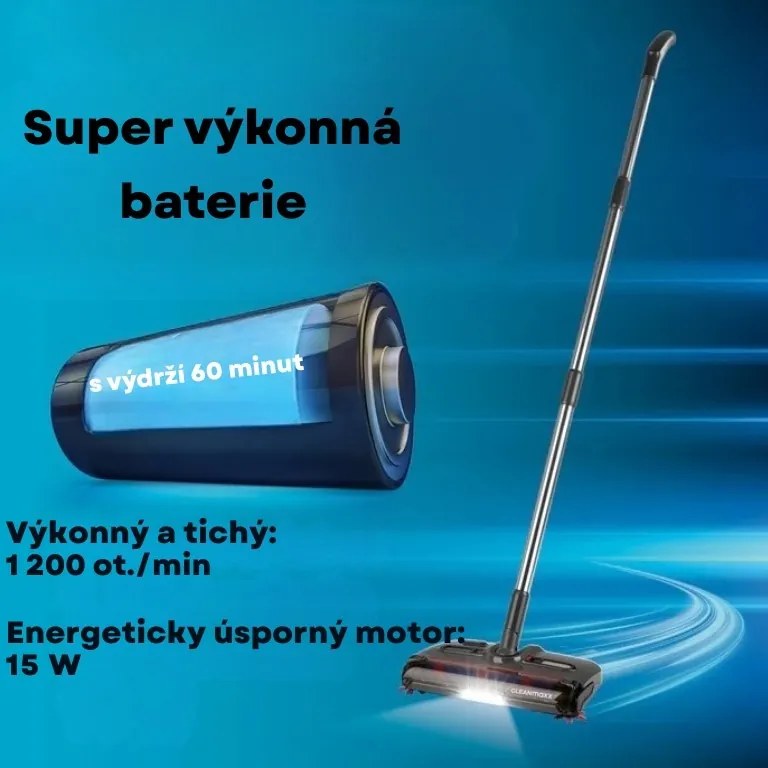 CleanMaxx Akumulátorový zametač s LED osvětlením 16662