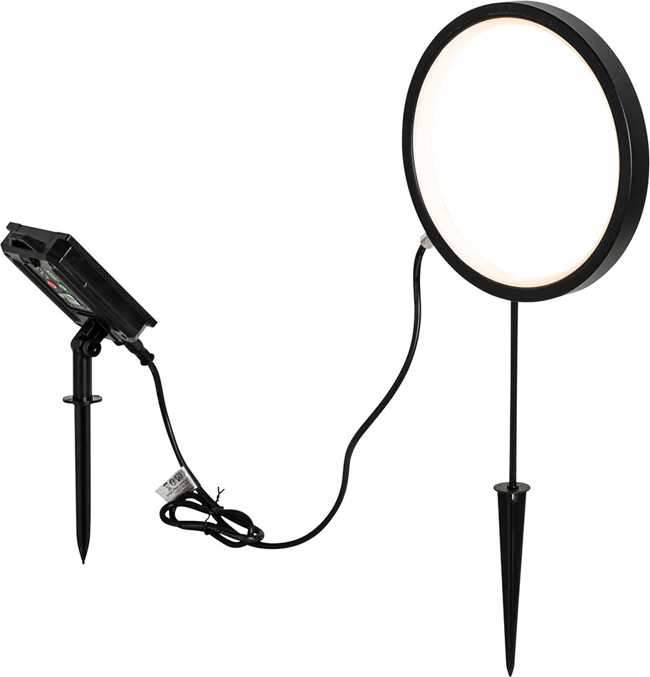 Sada 2 černých bodových svítidel 50 cm včetně dobíjecího LED a solárního IP65 - Adalind